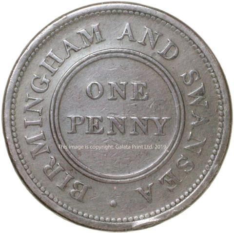 BIRMINGHAM & SWANSEA, Rose Copper Company, Penny Token, 1812.