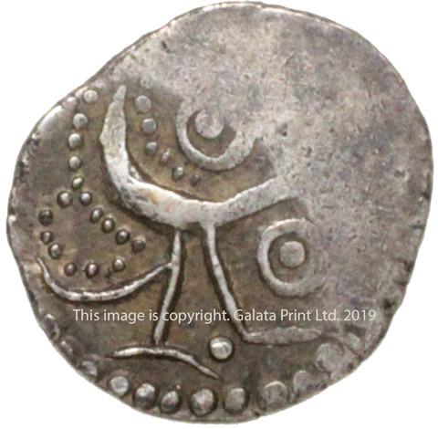 EARLY ANGLO-SAXON ca 710-60. Silver sceat, Wodan head type. Series H