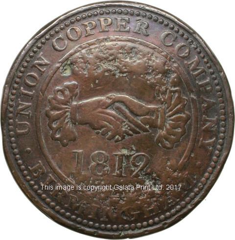 BRADFORD Workhouse. Counterstamped on an 1812 Birmingham, Union Copper ...