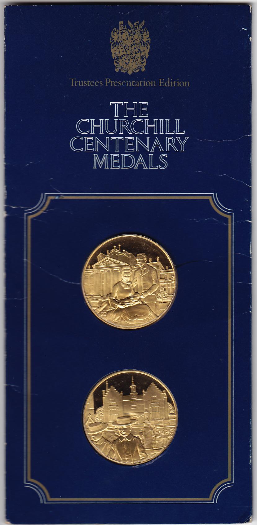 Winston Churchill, two centenary medals, 1974.