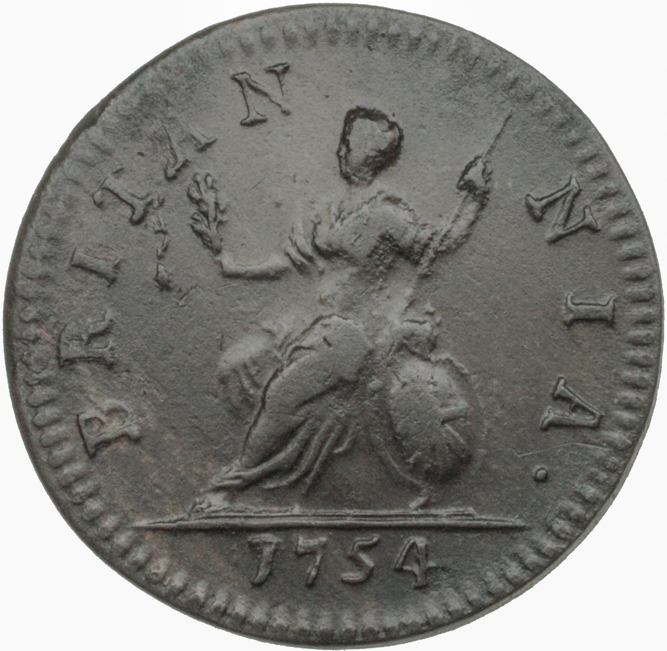 George II, farthing 1754.