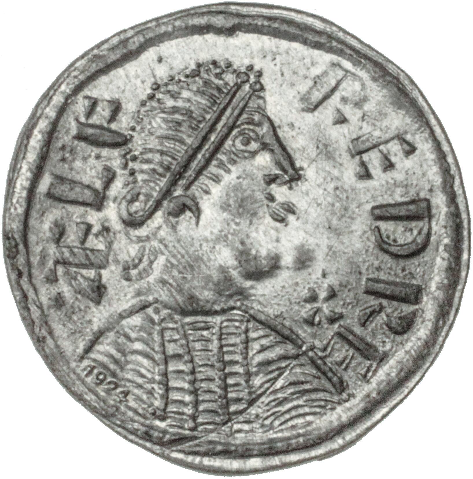 Royal Mint replica of Alfred penny. Wembley Exhibition 1924