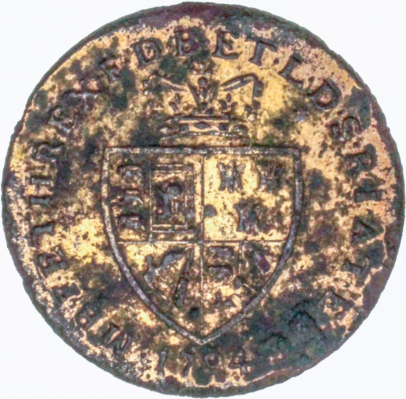 George III. Imitation half guinea, 1794. Simcox