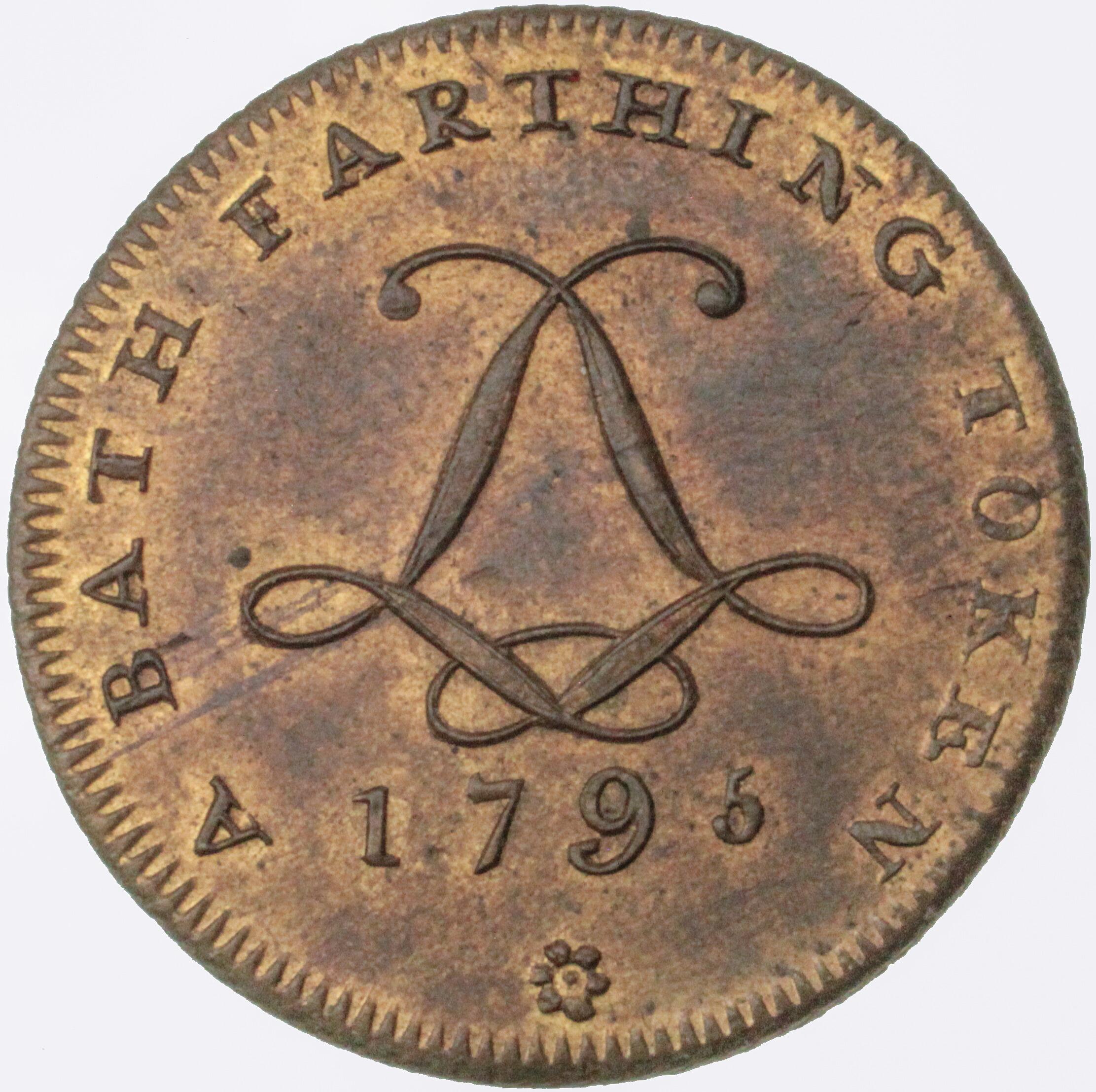 Somerset, Bath. Farthing token, 1795, M Lambe & Son.