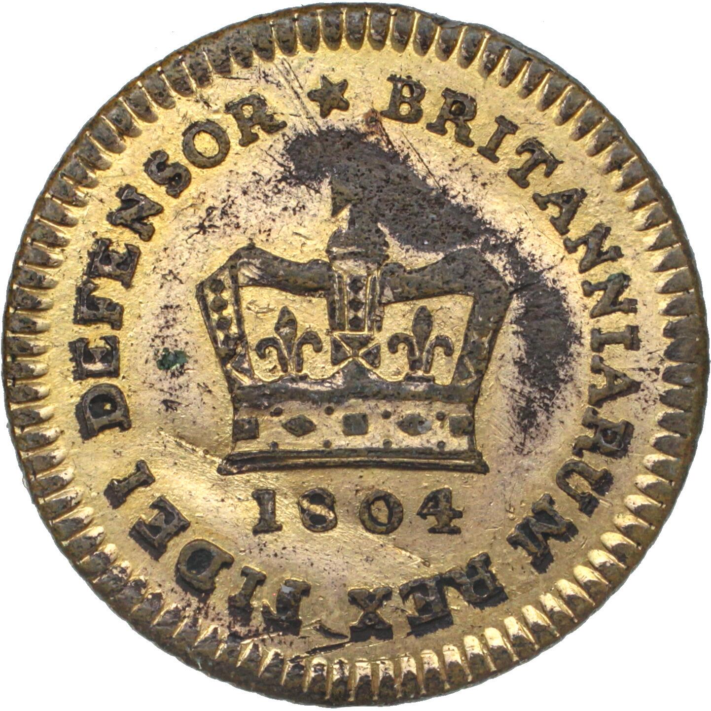 Contemporary counterfeit of George III, One third guinea, 1804