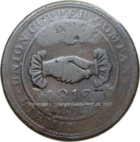 BRADFORD Workhouse. Counterstamped on an 1812 Birmingham, Union Copper ...