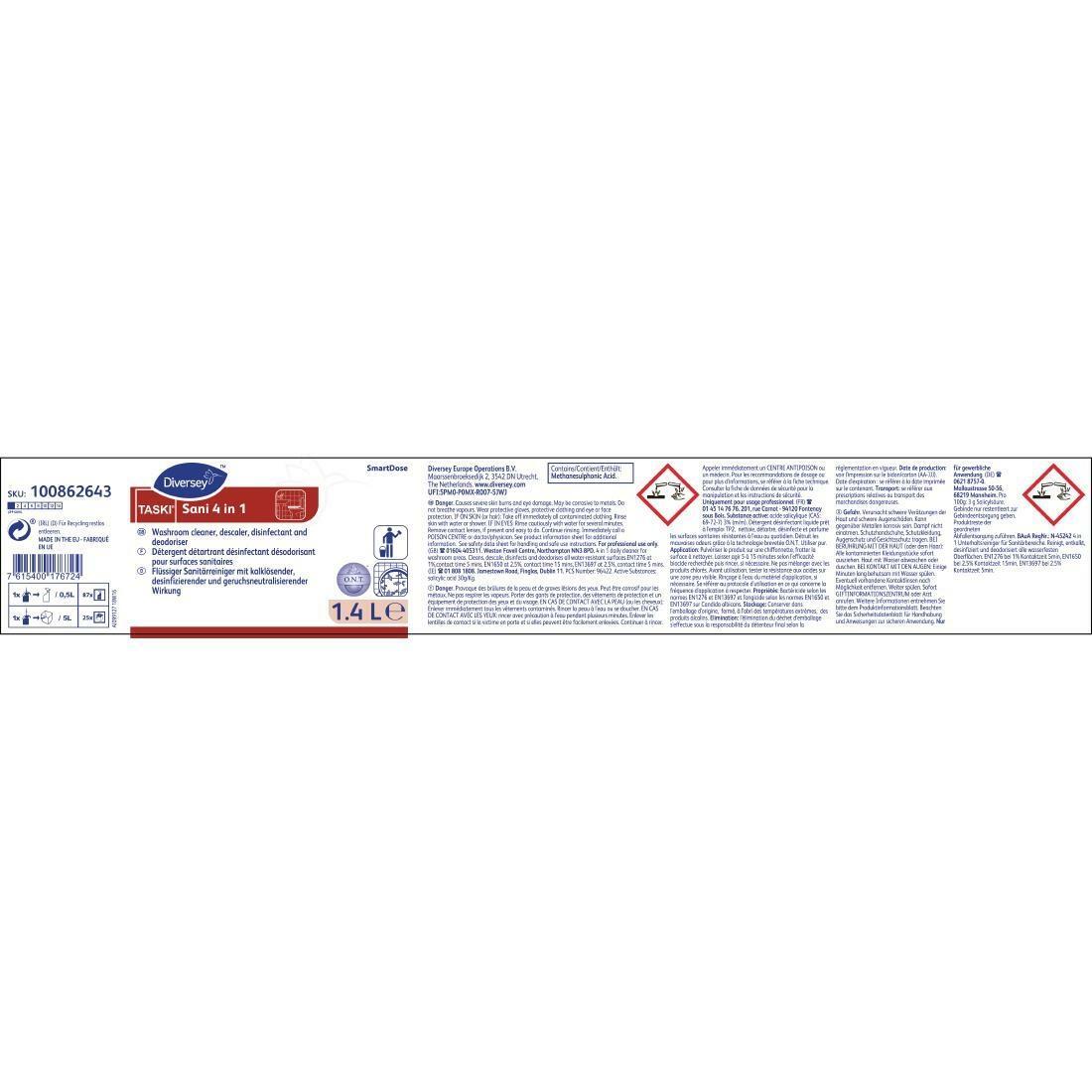 DE378 - 100862643 - Diversey TASKI Sani 4-in-1 Plus SmartDose Washroom ...