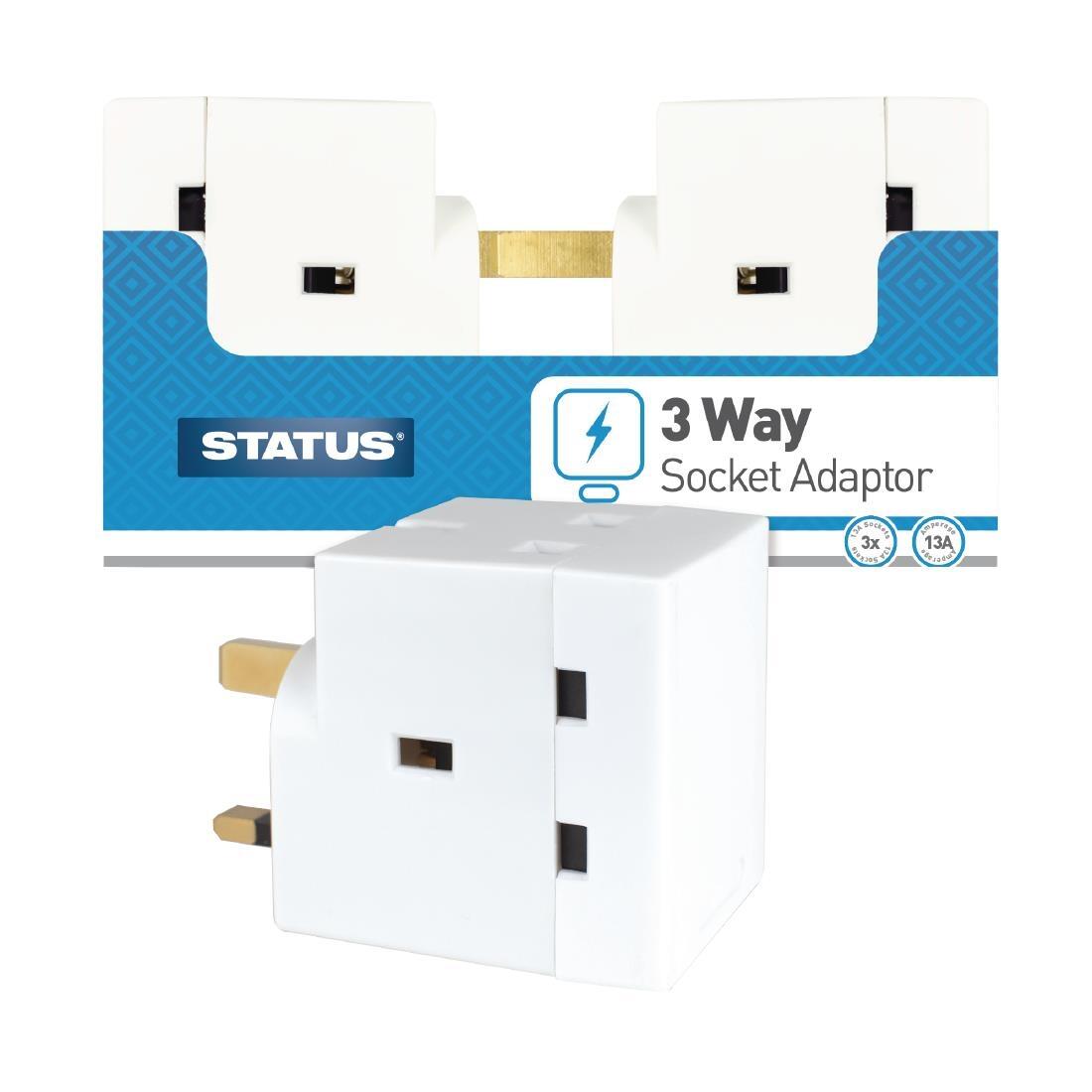 Status 3 Way Fused Plug Adapter White - DZ476 - DZ476 | Go for Green ...