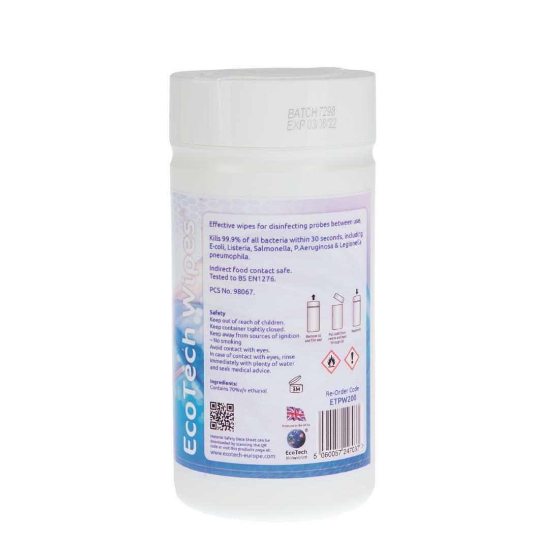 DA288 - EcoTech Disinfectant Probe Wipes Tub (Pack of 200) - DA288