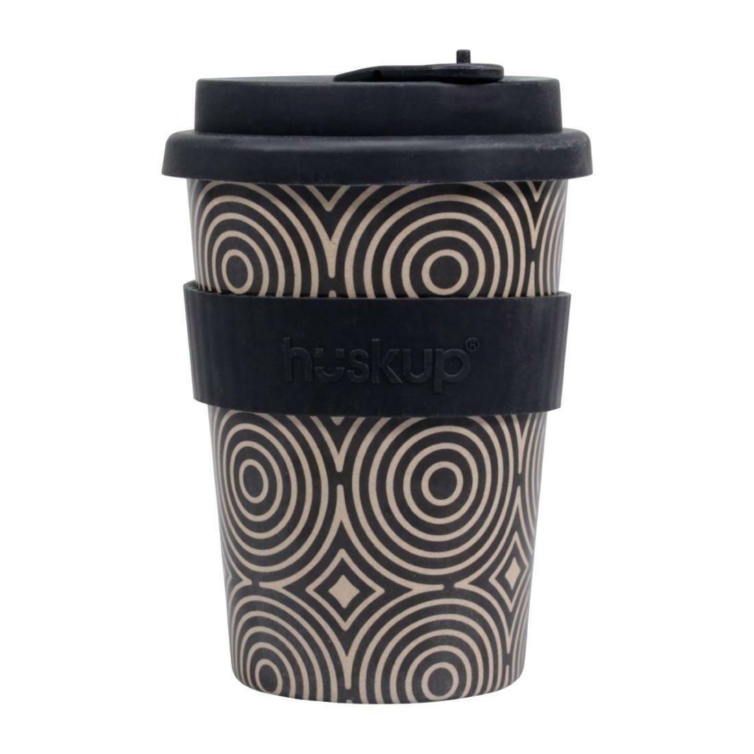 FT138 - HKM009 - Huskup Art Deco Circles Reusable Eco Coffee Cup 400ml