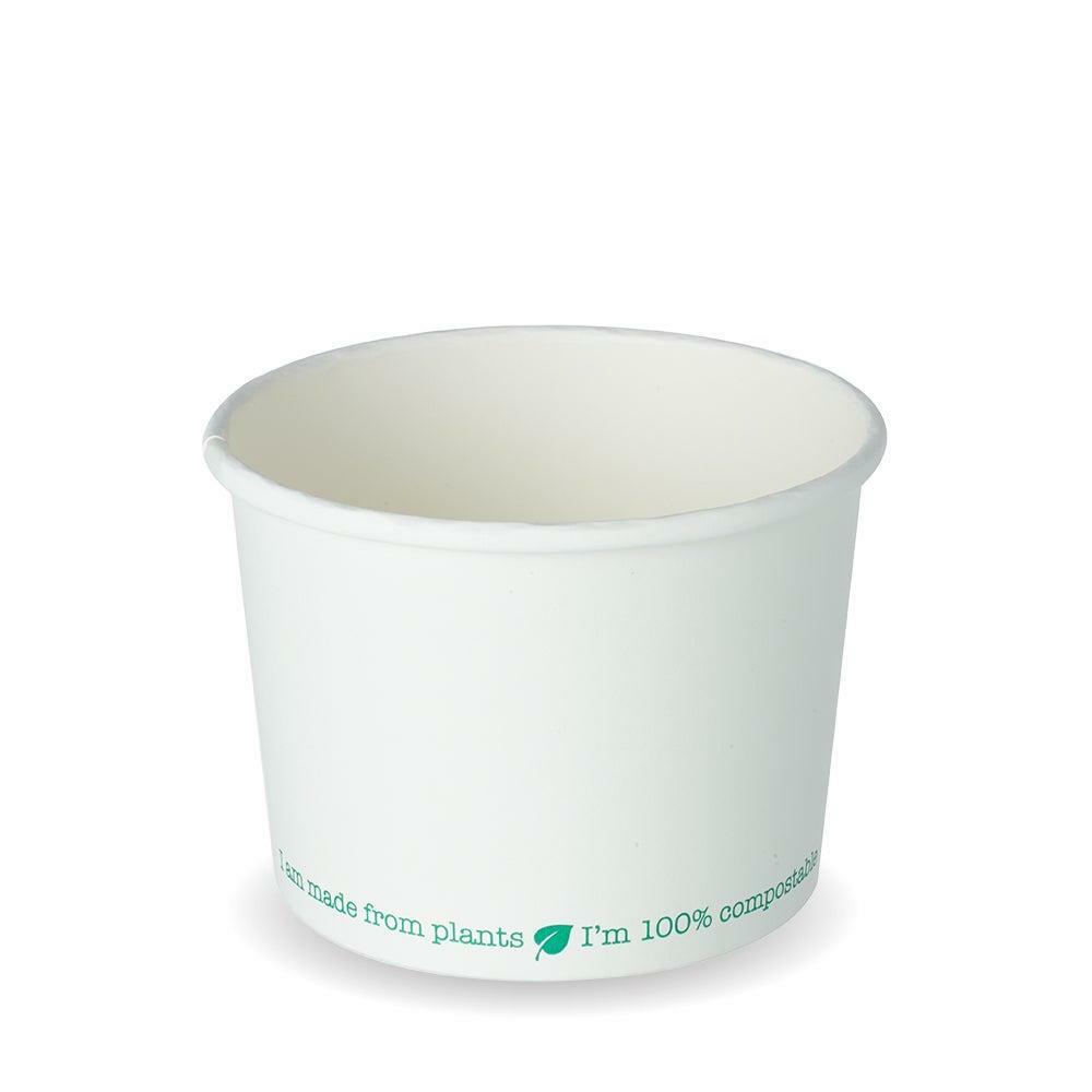 1534 - BioPak 16oz White PLA-Lined Squat Soup Containers (Case of 500) - 1534