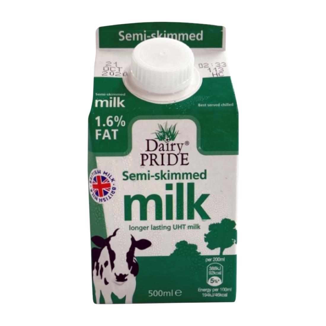 Dairy Pride Semi Skimmed UHT Milk 500ml (Pack of 12) - HP971 - HP971 ...