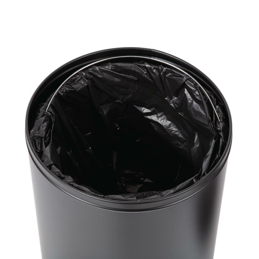 CW954 - CW954 - Bolero Steel Open Lid Bullet Bin Black 40Ltr - CW954