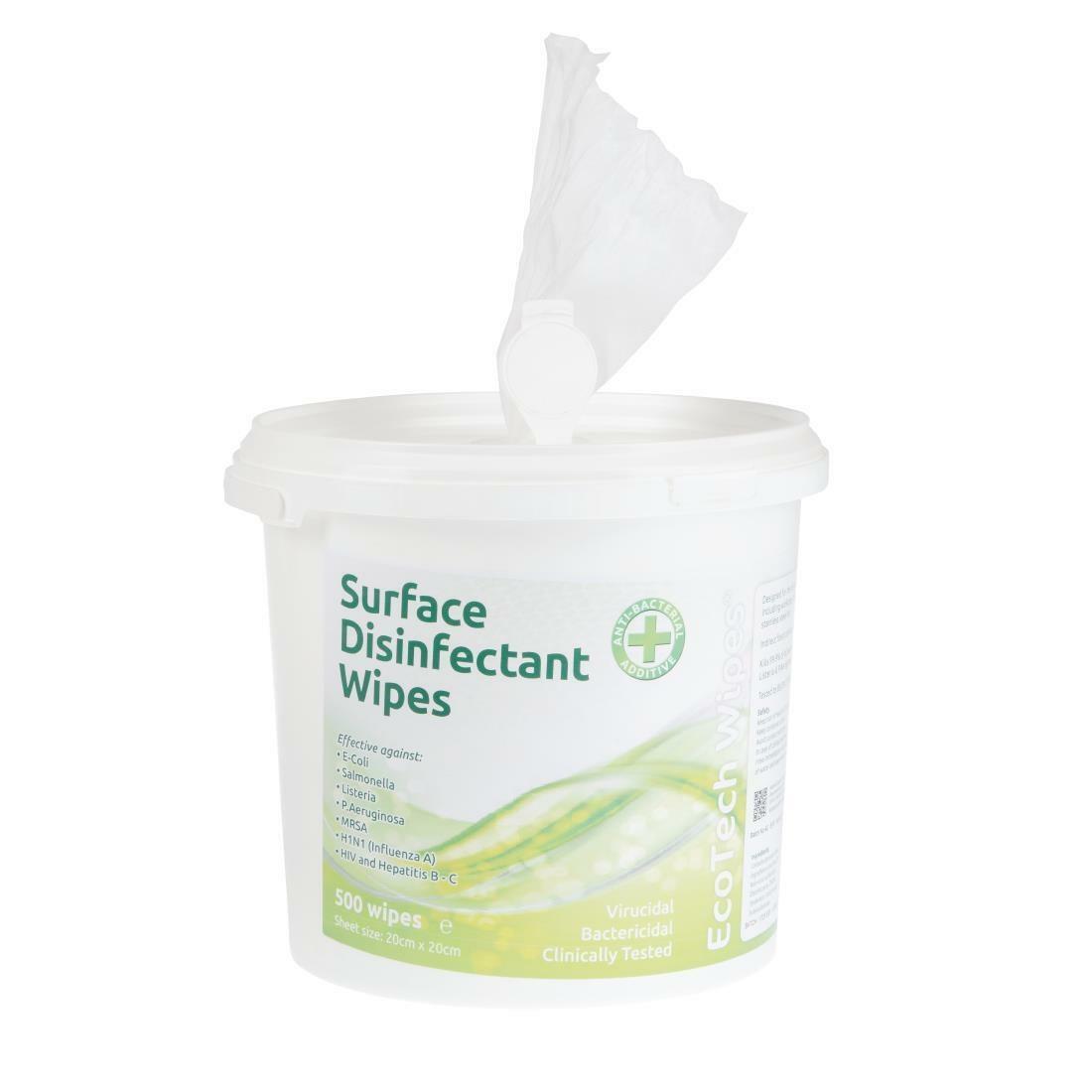 DE325 - EBSD500 - EcoTech Disinfectant Surface Wipes Bucket (500 Pack ...