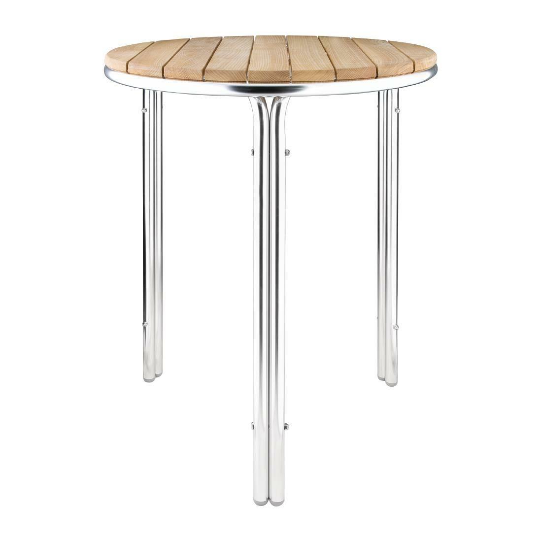 GL981 - MDF-3-3s - Bolero Round Ash and Aluminium Table 600mm - GL981