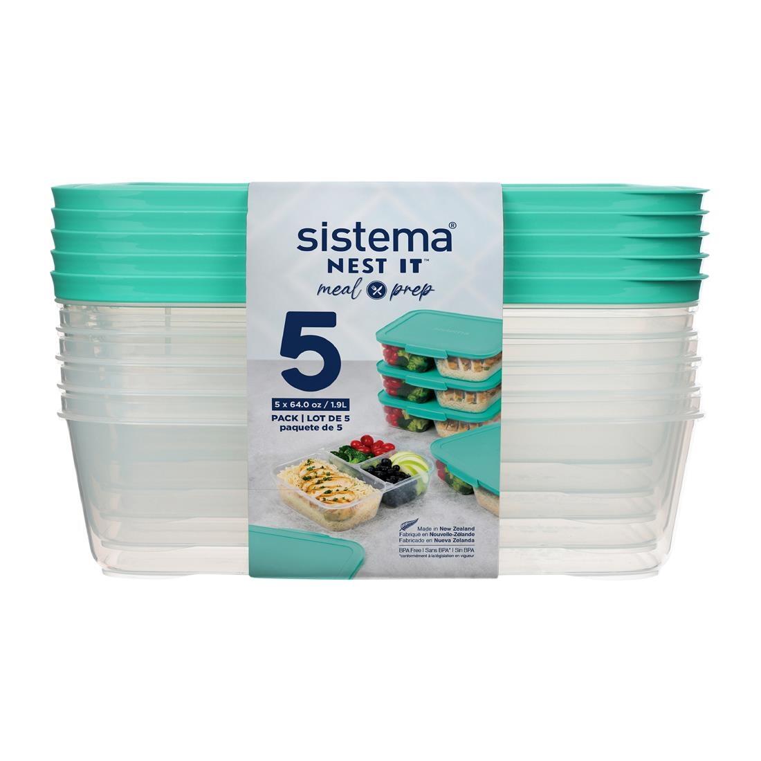 Sistema Nest It Meal Prep Containers 1.9Ltr (Pack of 5) - DP648 - DP648 ...