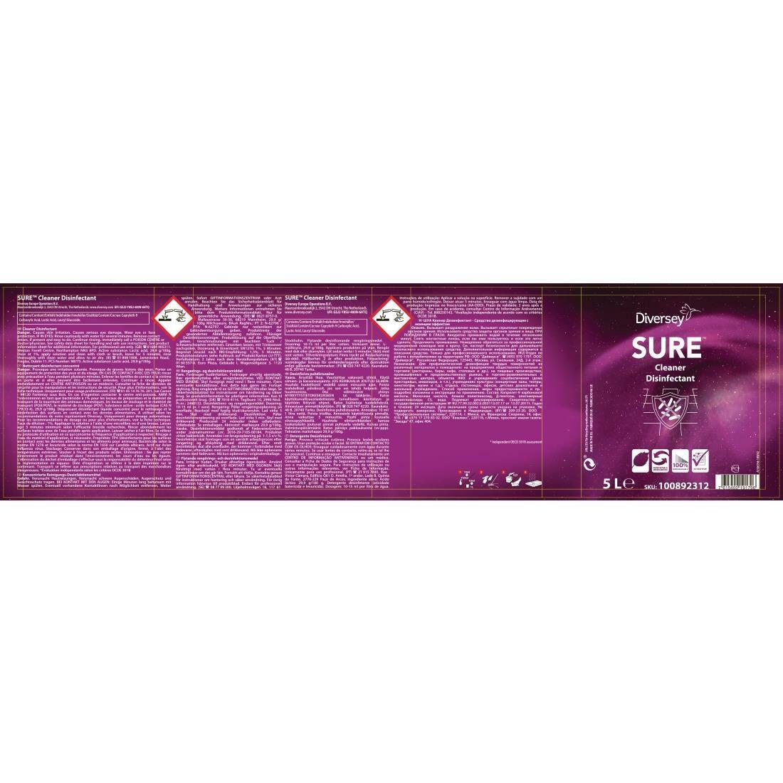 CX833 - 100892312 - SURE Cleaner and Disinfectant Concentrate 5Ltr - CX833