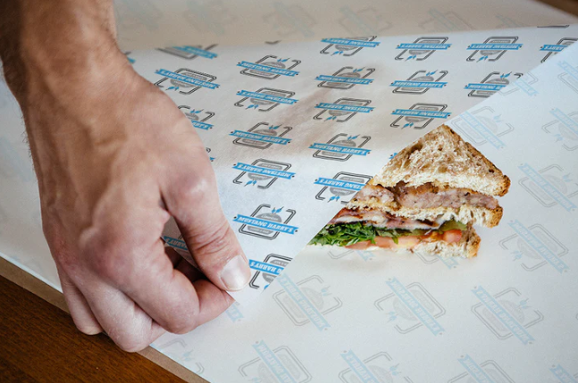 335 x 250mm Custom Printed Greaseproof / Branded Food Wraps