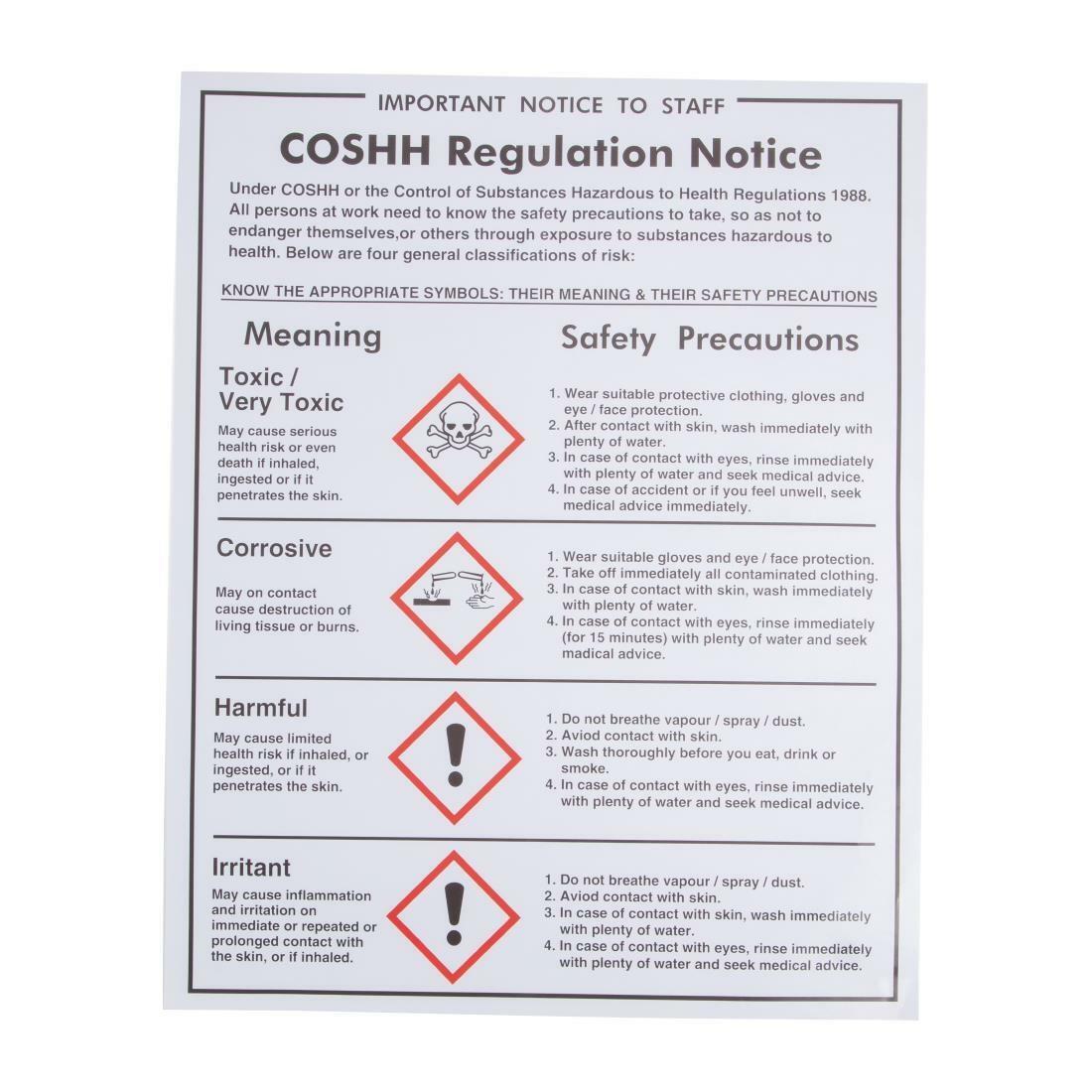L903 - CL021 - Vogue COSHH Regulations Sign - L903
