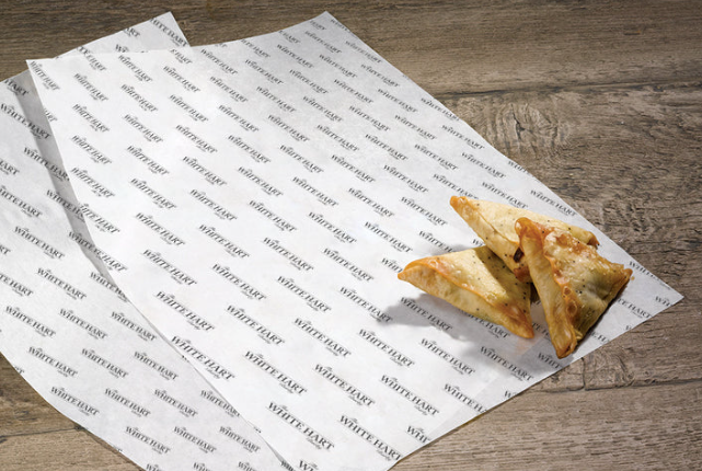420 x 297mm Custom Printed Greaseproof / Branded Food Wraps