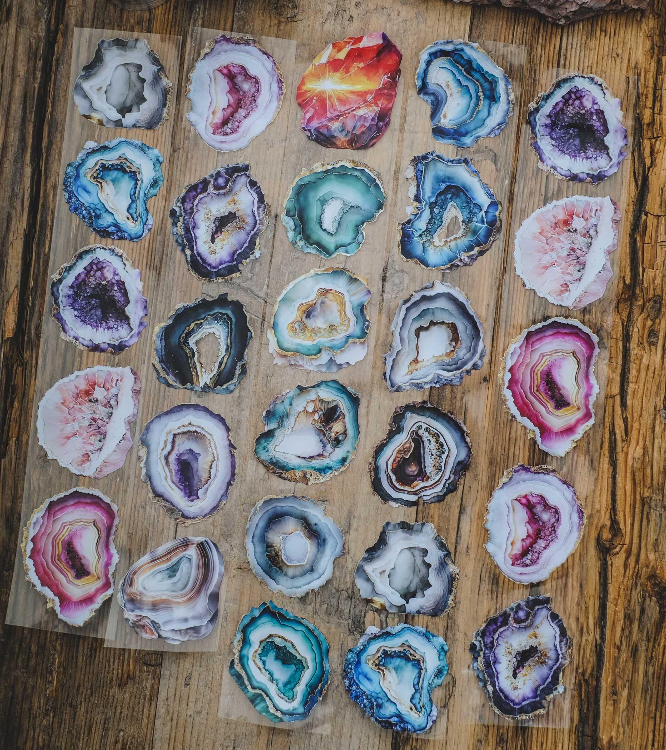 Cut geodes & more - raised shell holographic foil London Gifties ...