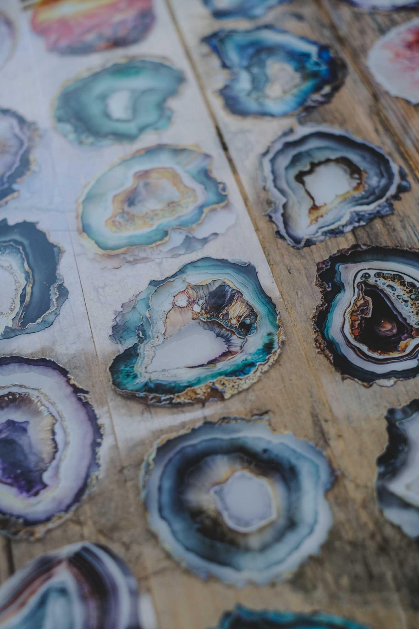 Cut geodes & more - raised shell holographic foil London Gifties ...