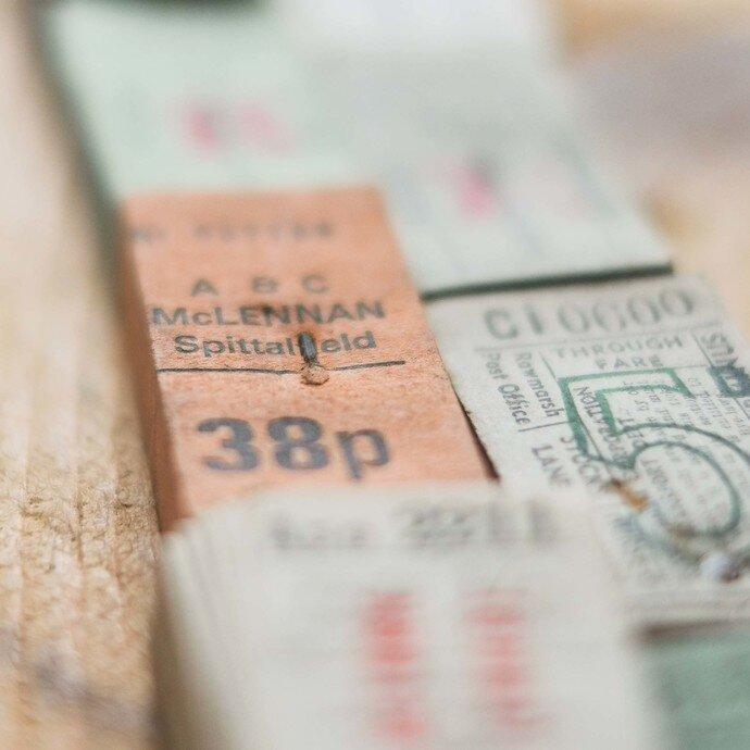 Full stacks of original vintage English / British bus tickets