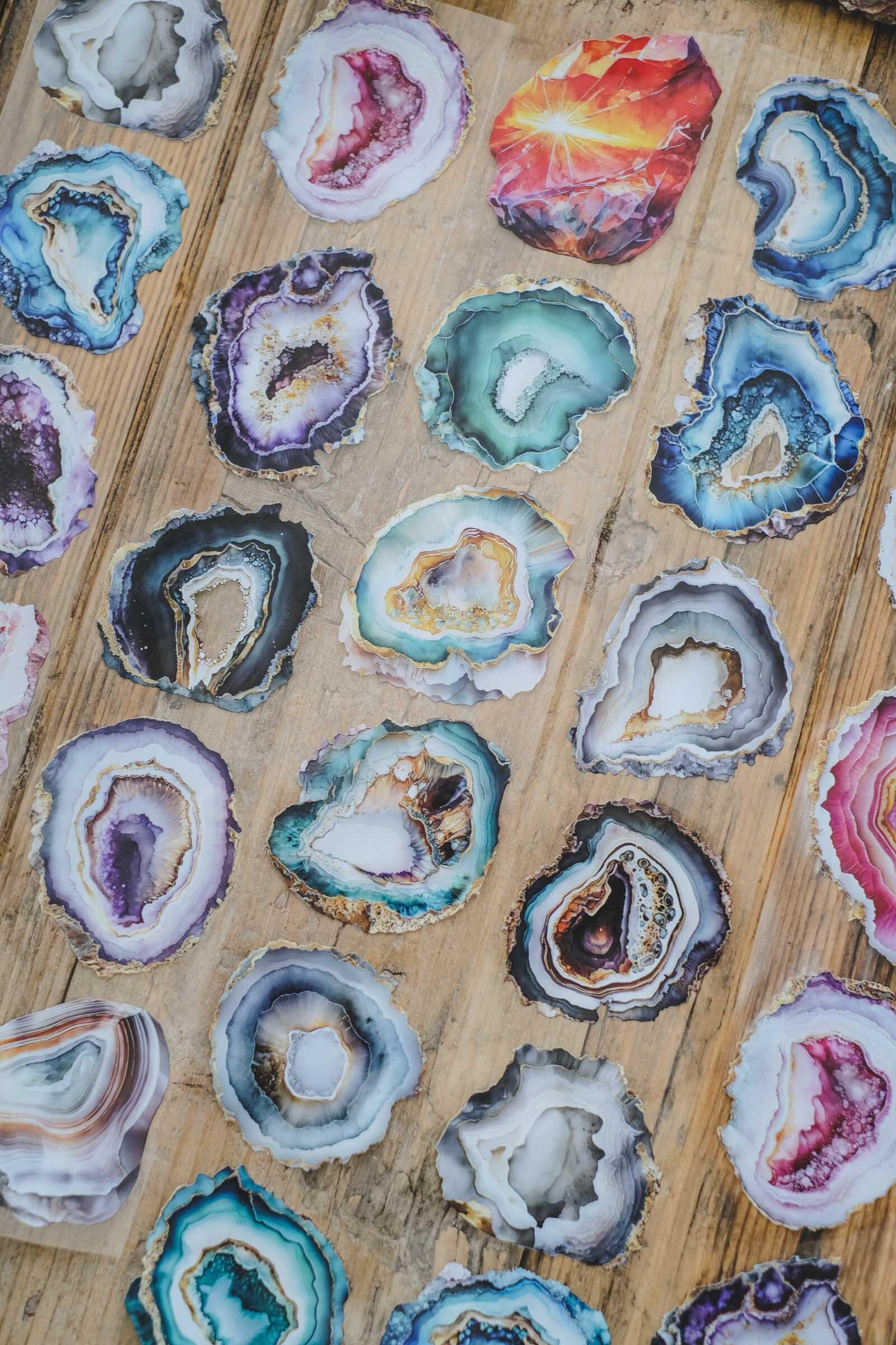 Cut geodes & more - raised shell holographic foil London Gifties ...