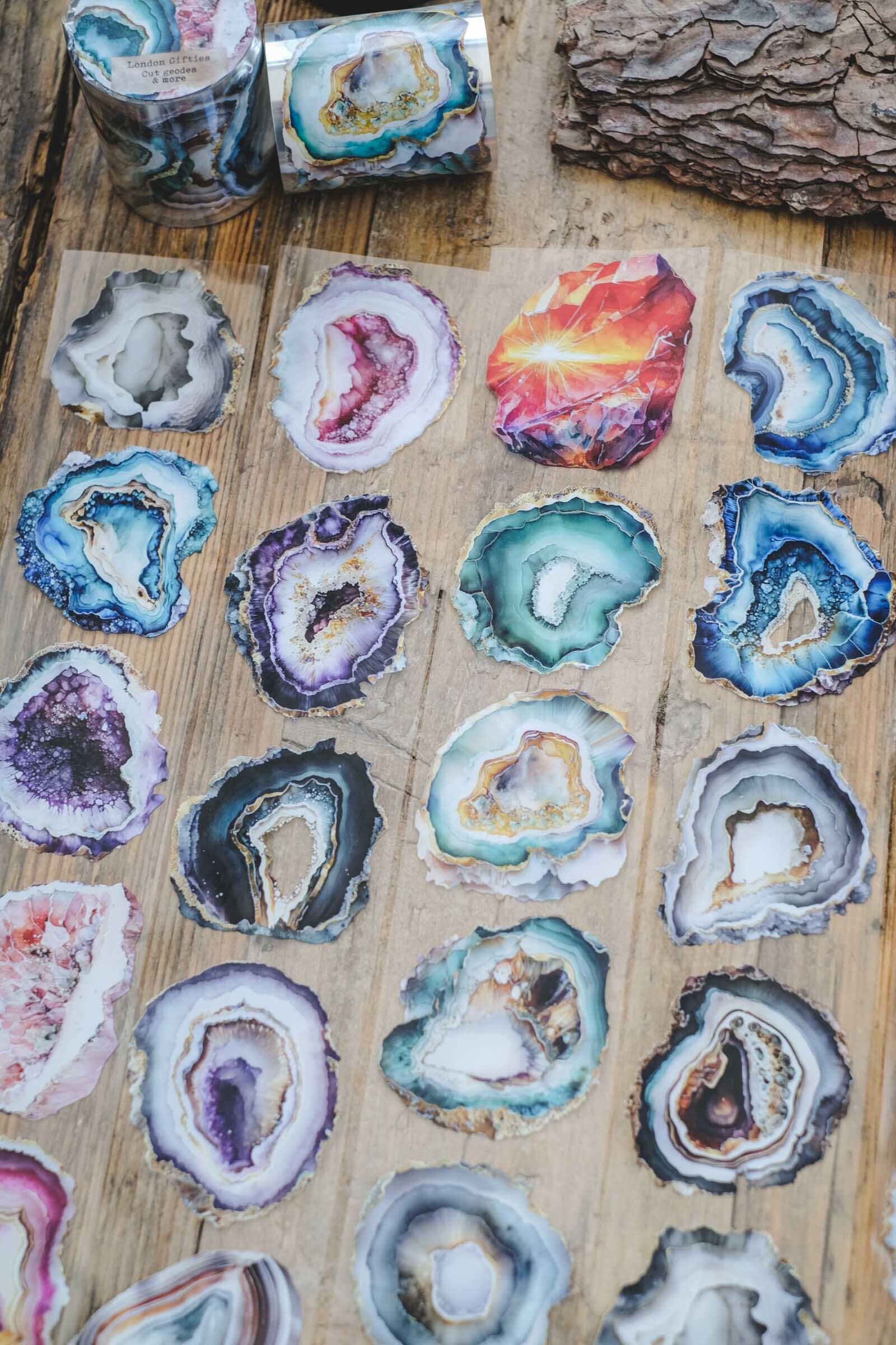 Cut geodes & more - raised shell holographic foil London Gifties ...