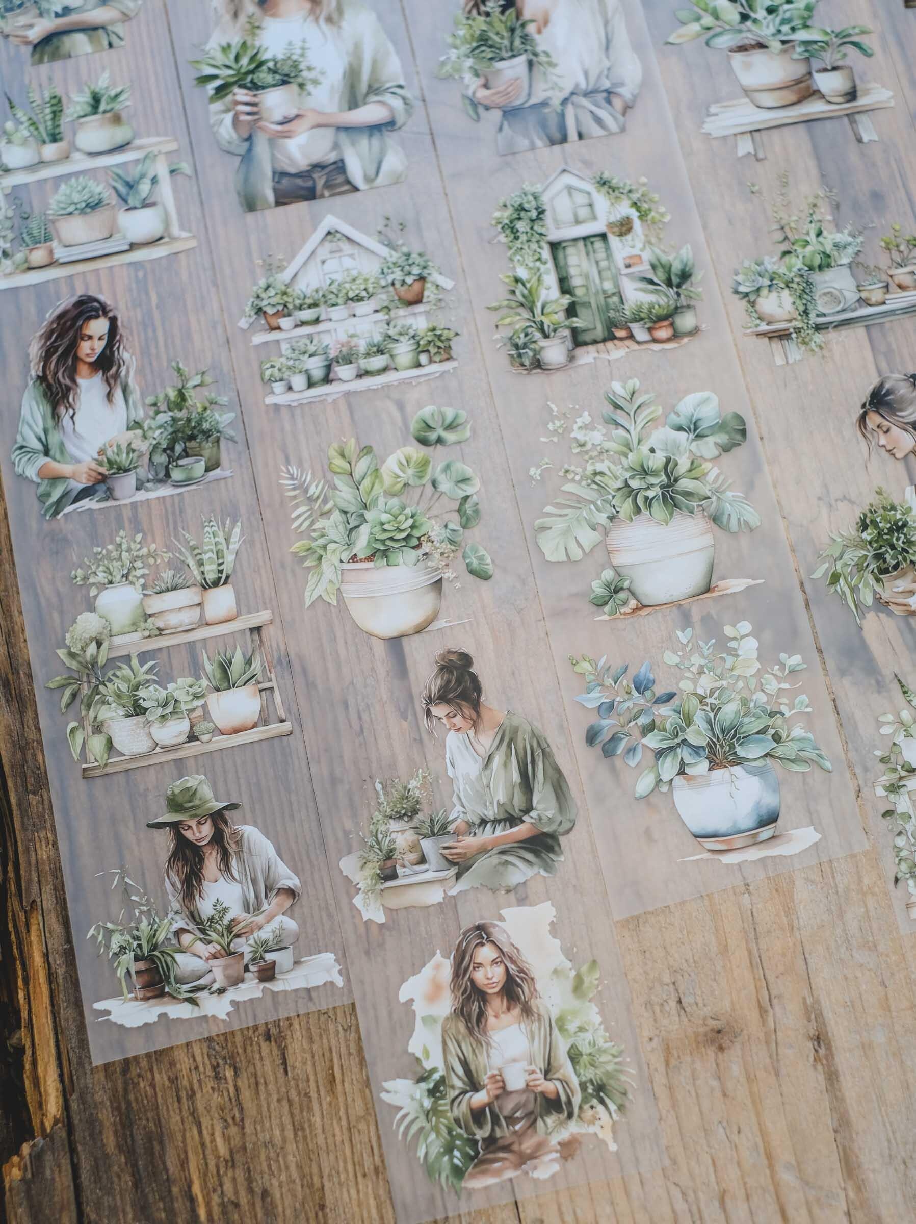 Miss Green-fingers - London Gifties frosted PET crystal ink 6cm washi ...