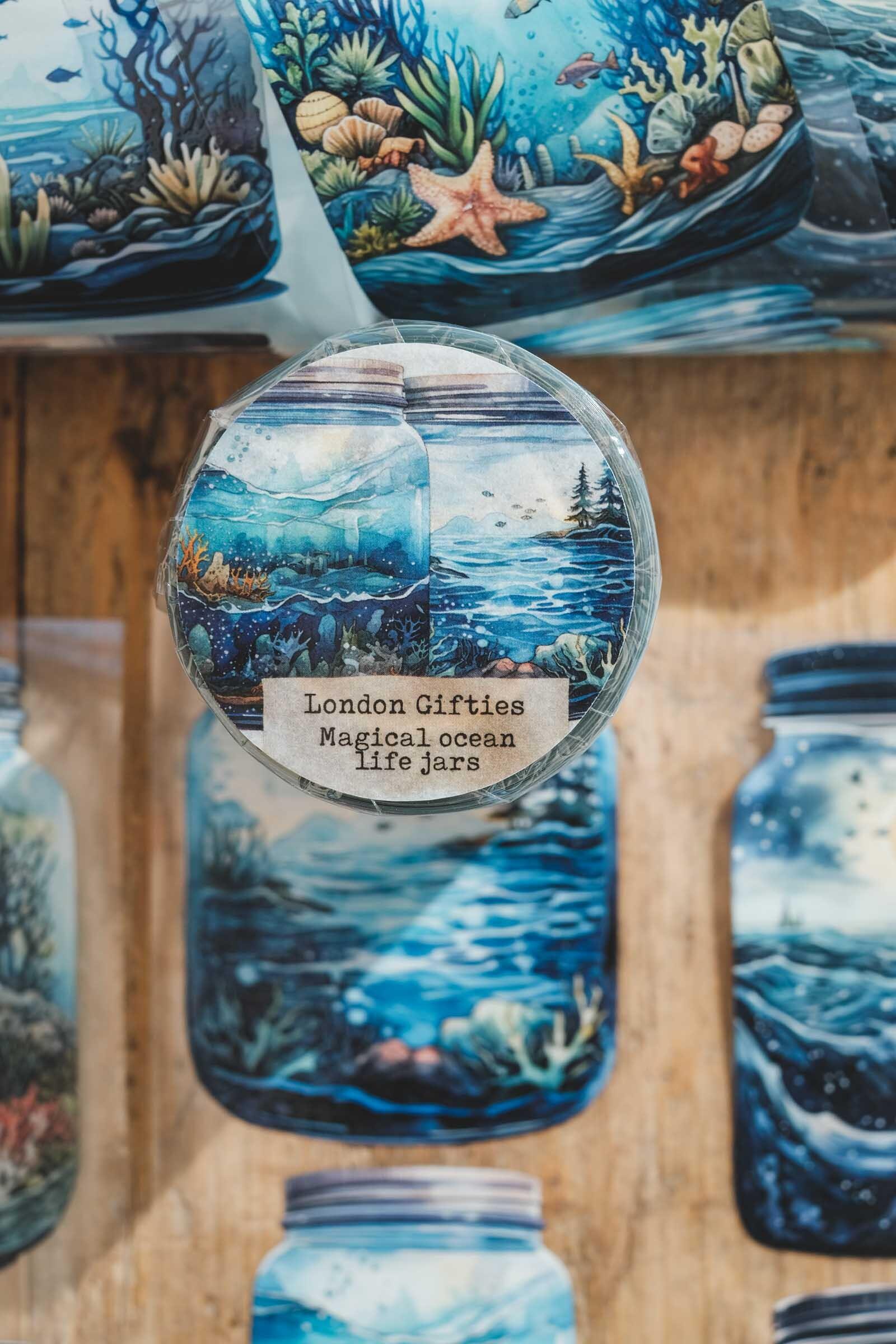 Magical ocean life jars - raised 3D gloss 7cm wide PET London Gifties ...