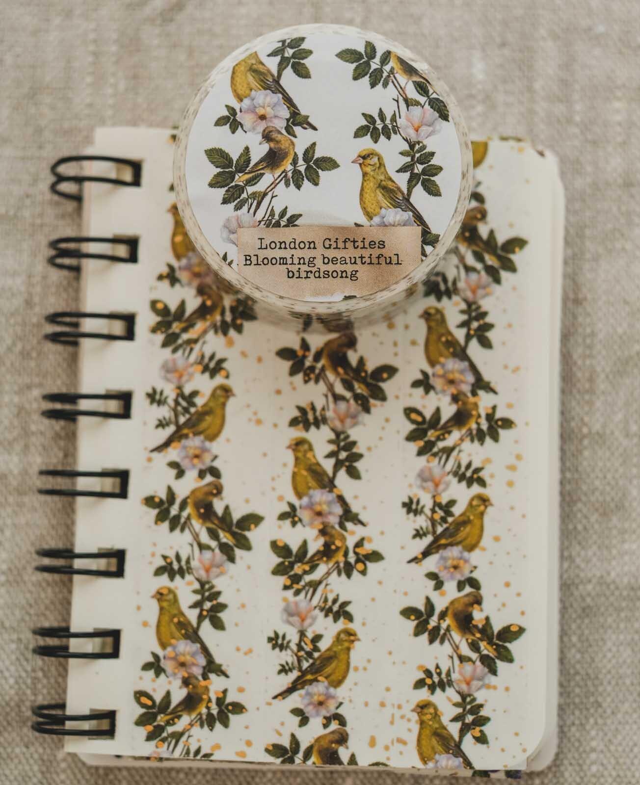 Blooming beautiful birdsong - London Gifties 2cm wide foil washi tape ...