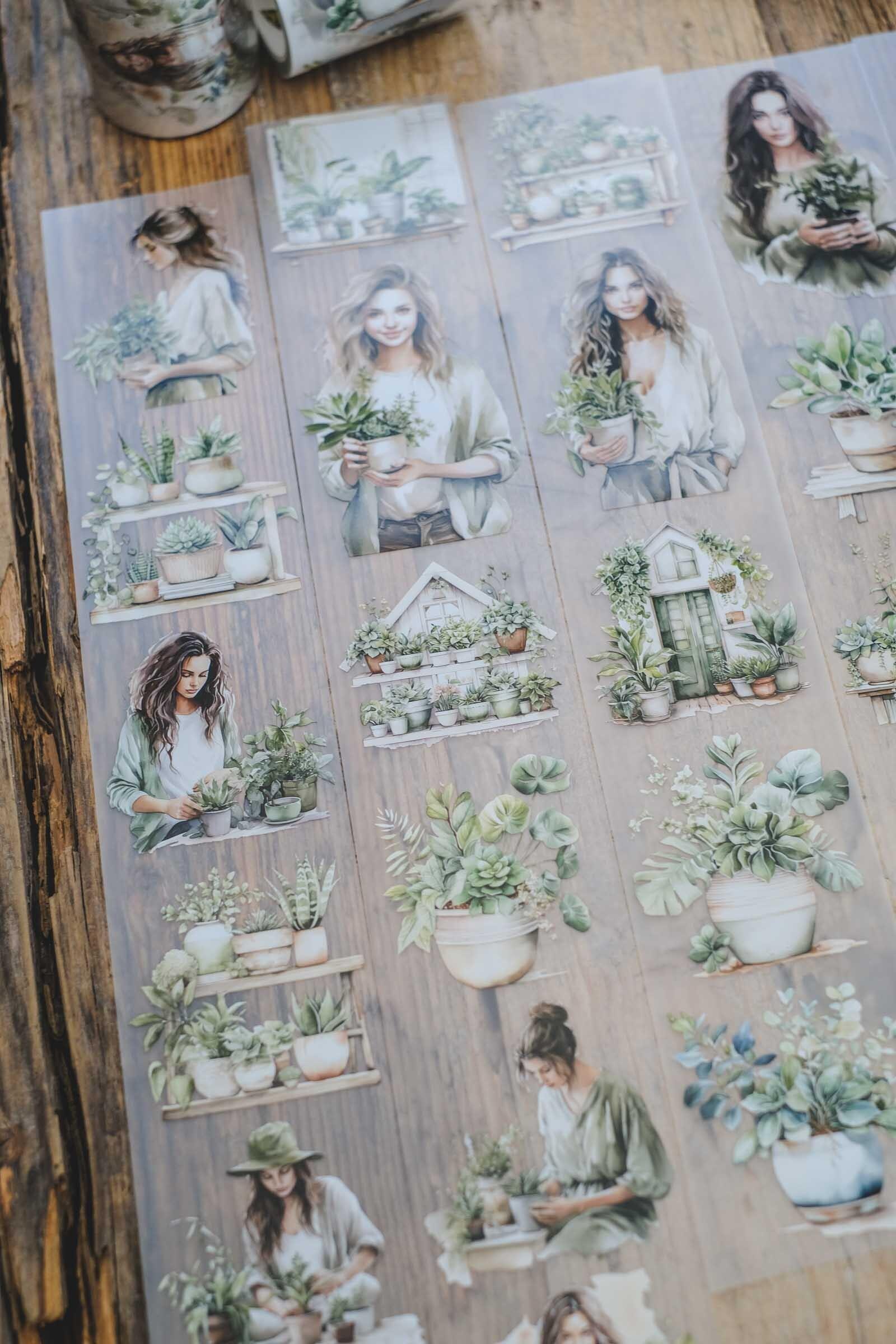 Miss Green-fingers - London Gifties frosted PET crystal ink 6cm washi ...