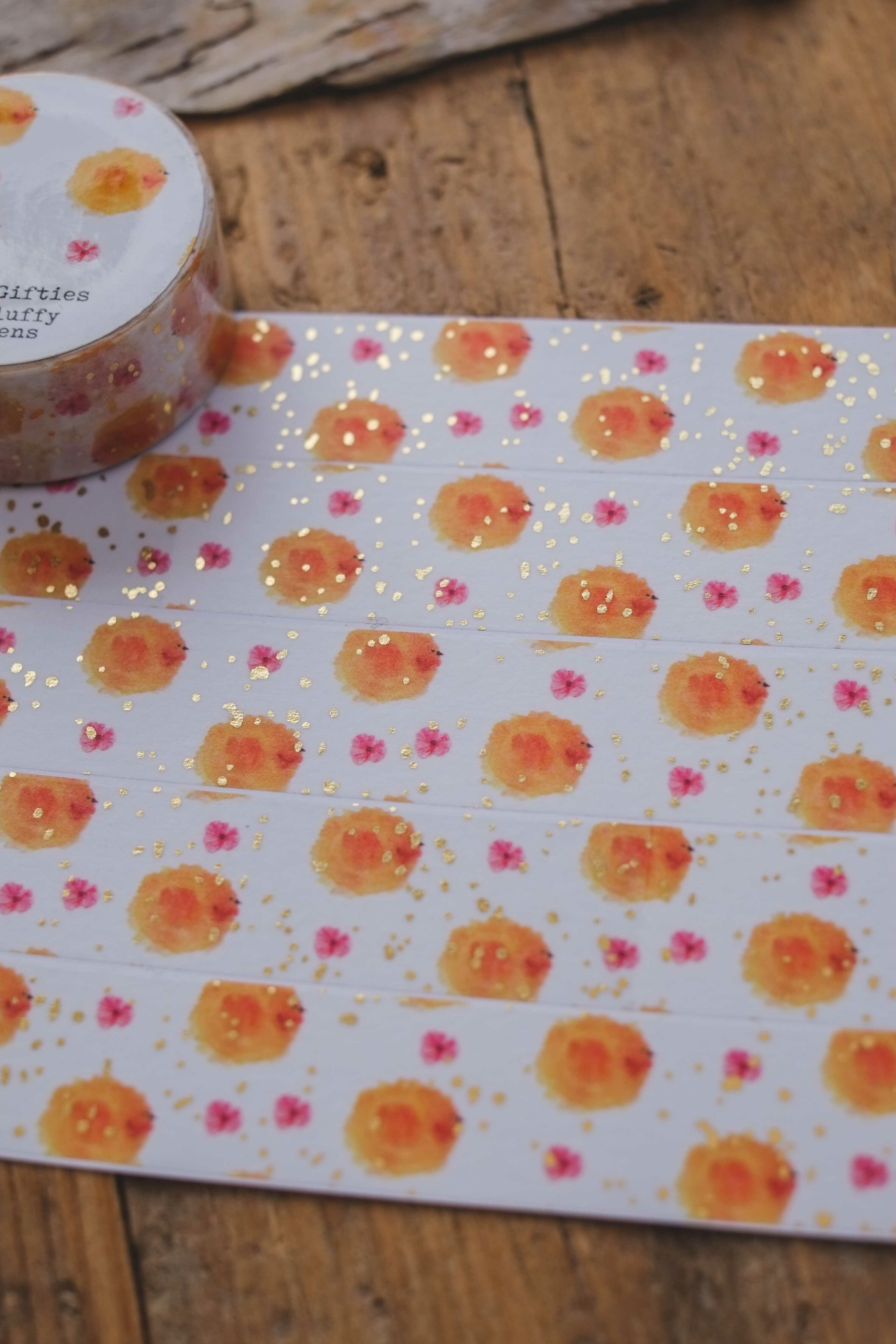 Tiny fluffy chickens - London Gifties 2cm wide foil washi tape 10m long
