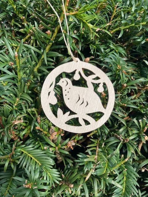 plywood partridge tree hanger