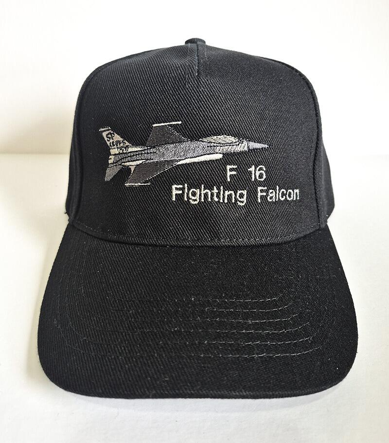 F-16 Fighting Falcon Baseball Cap - Black - Premium Quality.