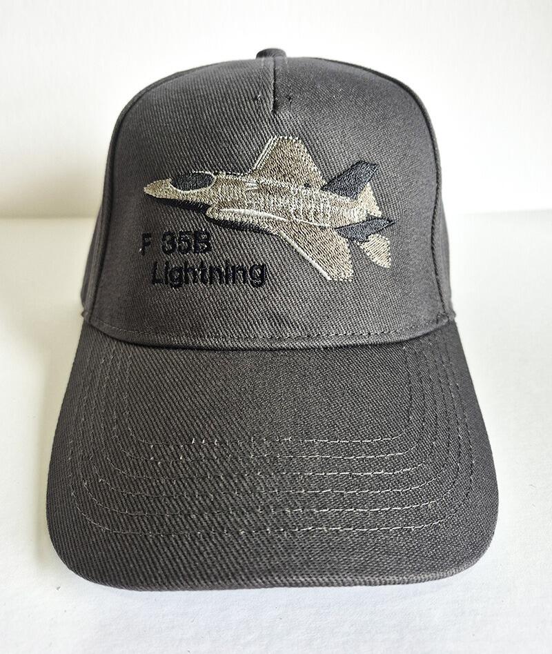 F-35B Lightning Baseball Cap - Light Grey - Premium Quality.