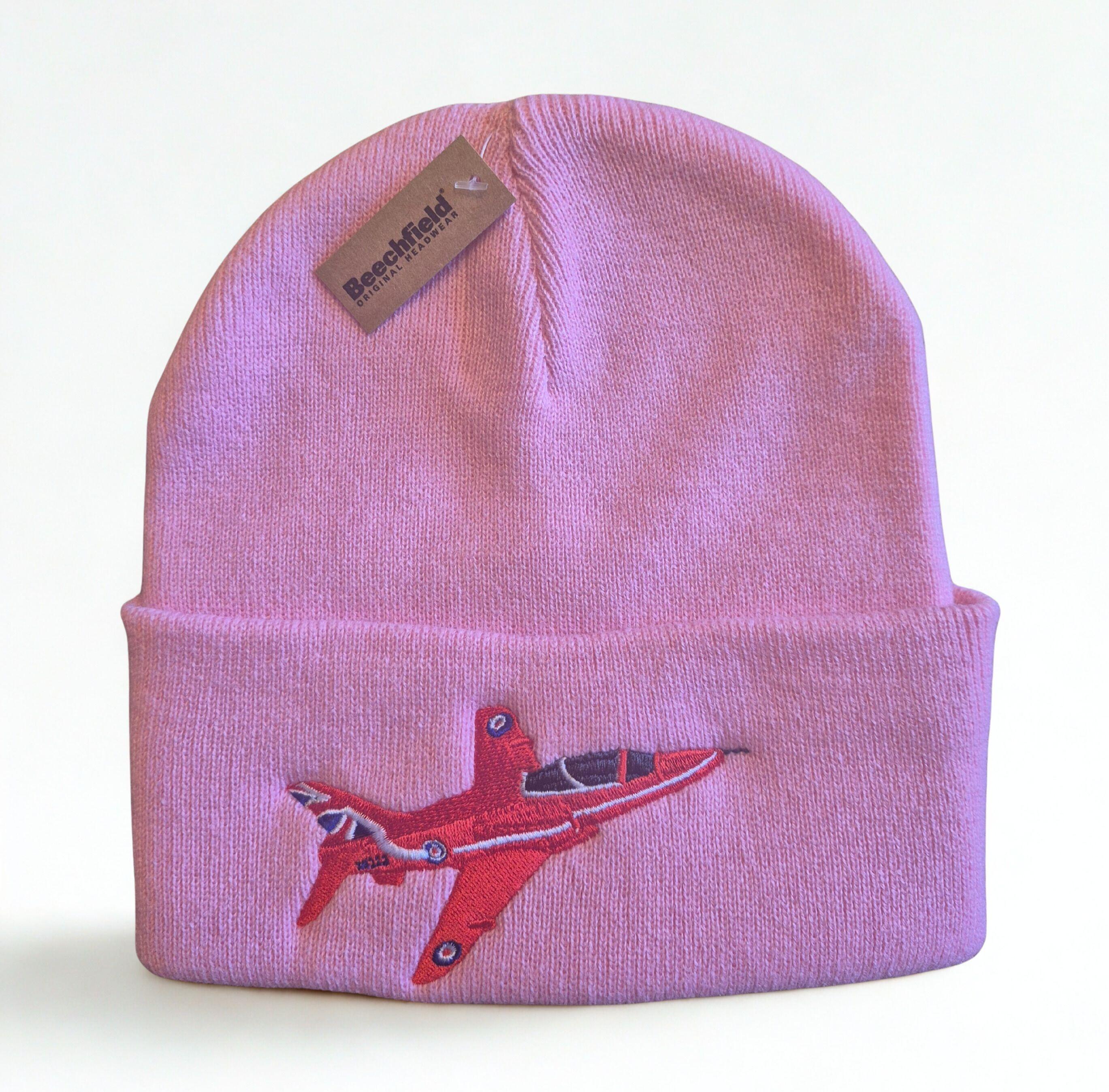 RAF Royal Air Force Red Arrow Hawk Beanie Hat - Classic Pink