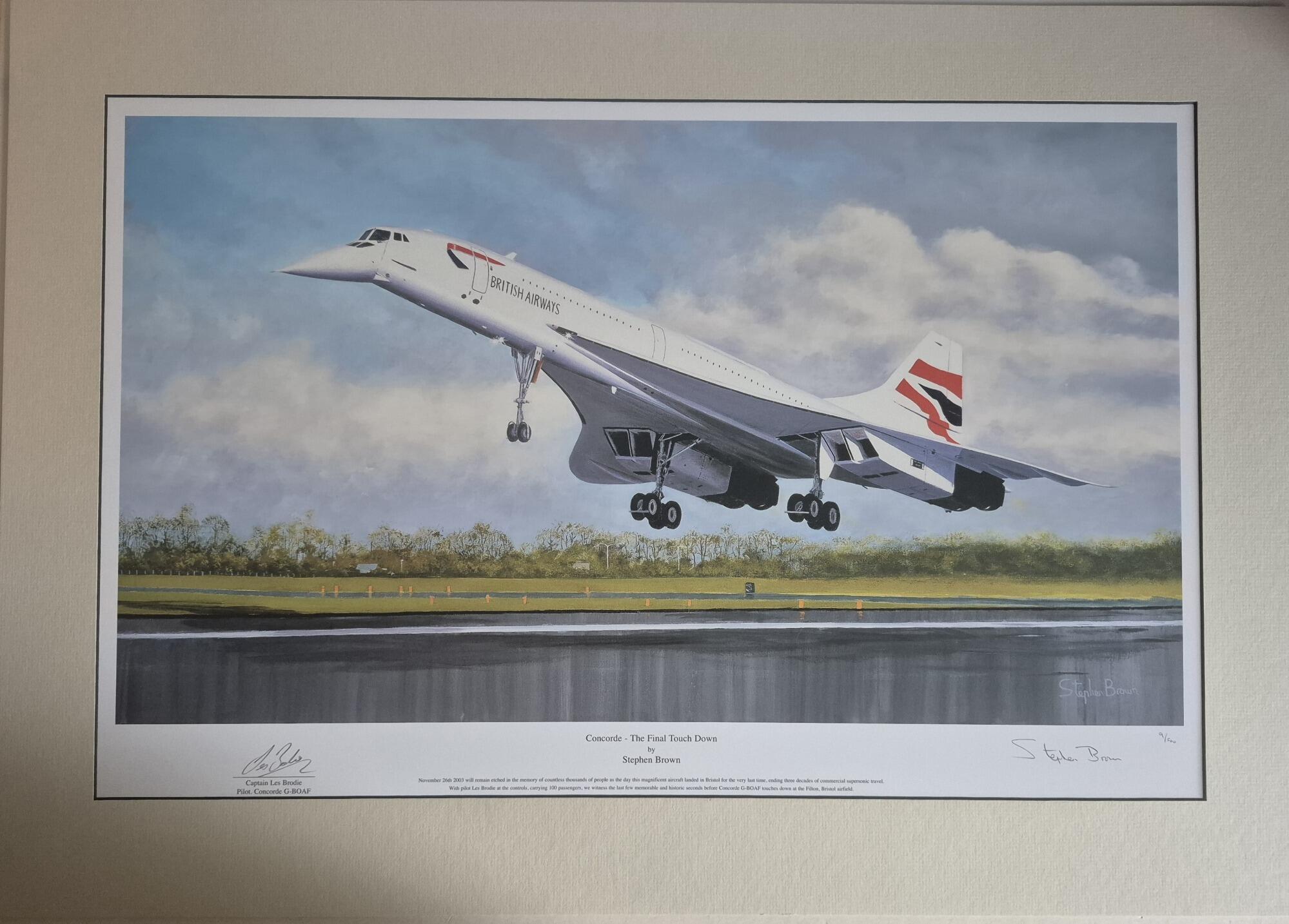 Concorde - The Final Touchdown by Stephen Brown ASP Mounted Edition