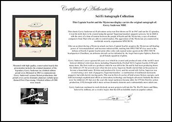 Captain Scarlet - Gerry Anderson Original Autograph - mounted stamp cover