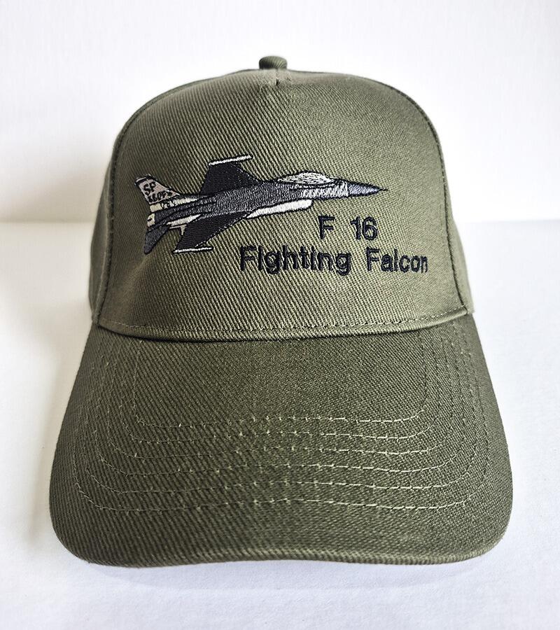 F-16 Fighting Falcon Baseball Cap - Olive Green - Premium Quality.
