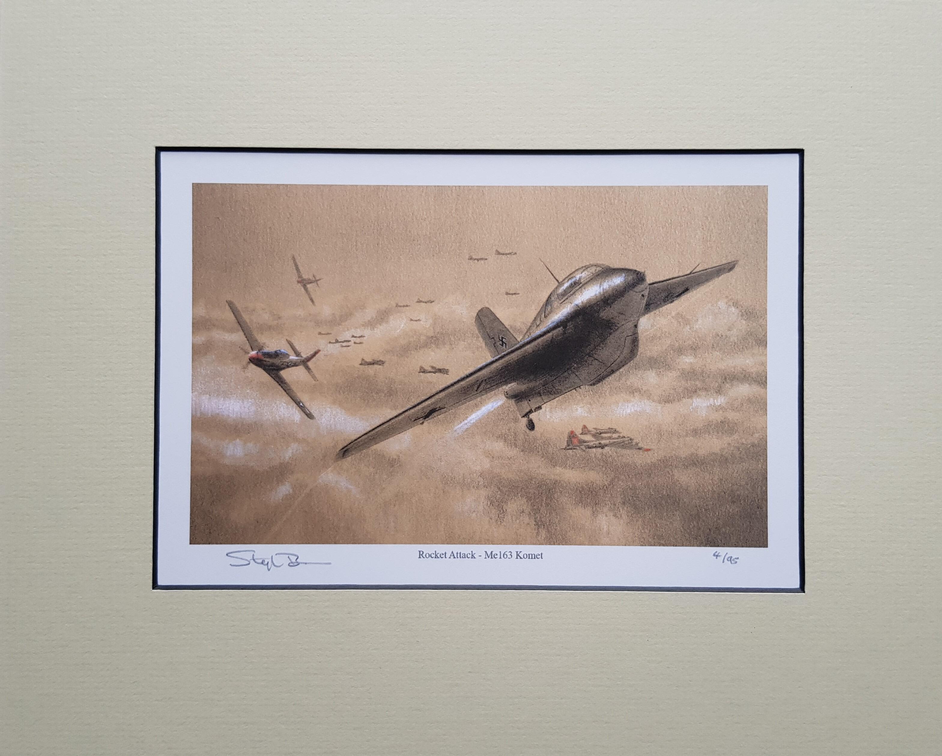 Rocket Attack Me 163 by Stephen Brown - Small Graphite Cameo print