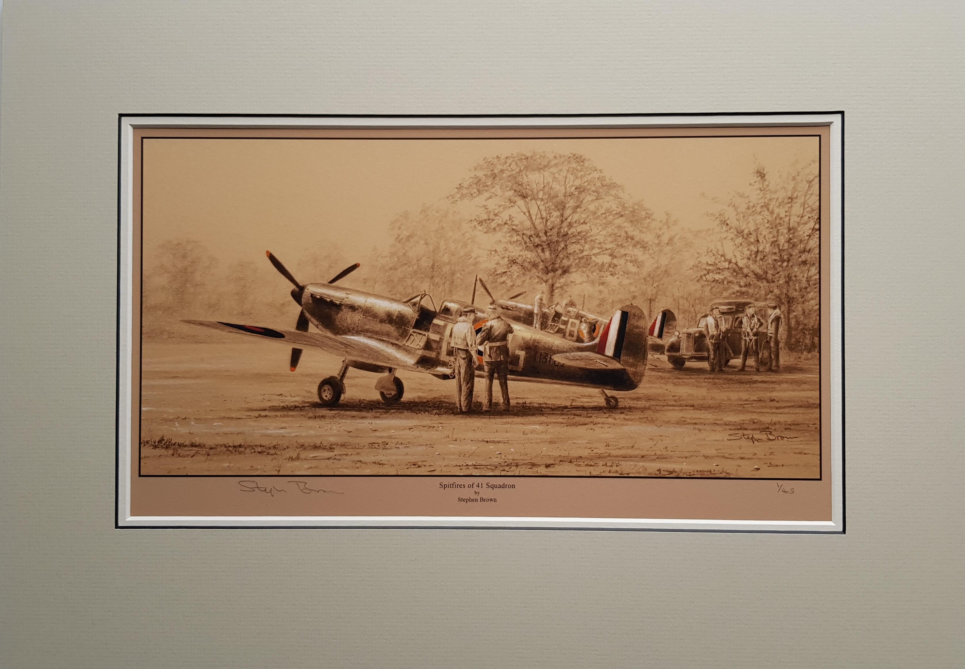 Spitfires of 41 Squadron by Stephen Brown - Medium Graphite Print