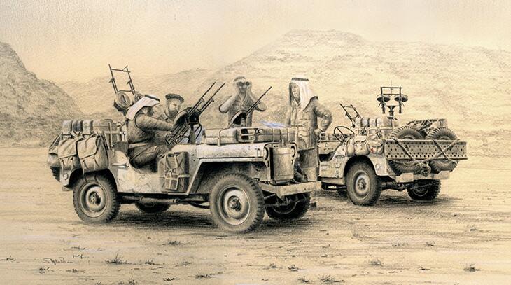 Birth of a Legend - SAS Desert Heroes by Stephen Brown - Drawing.