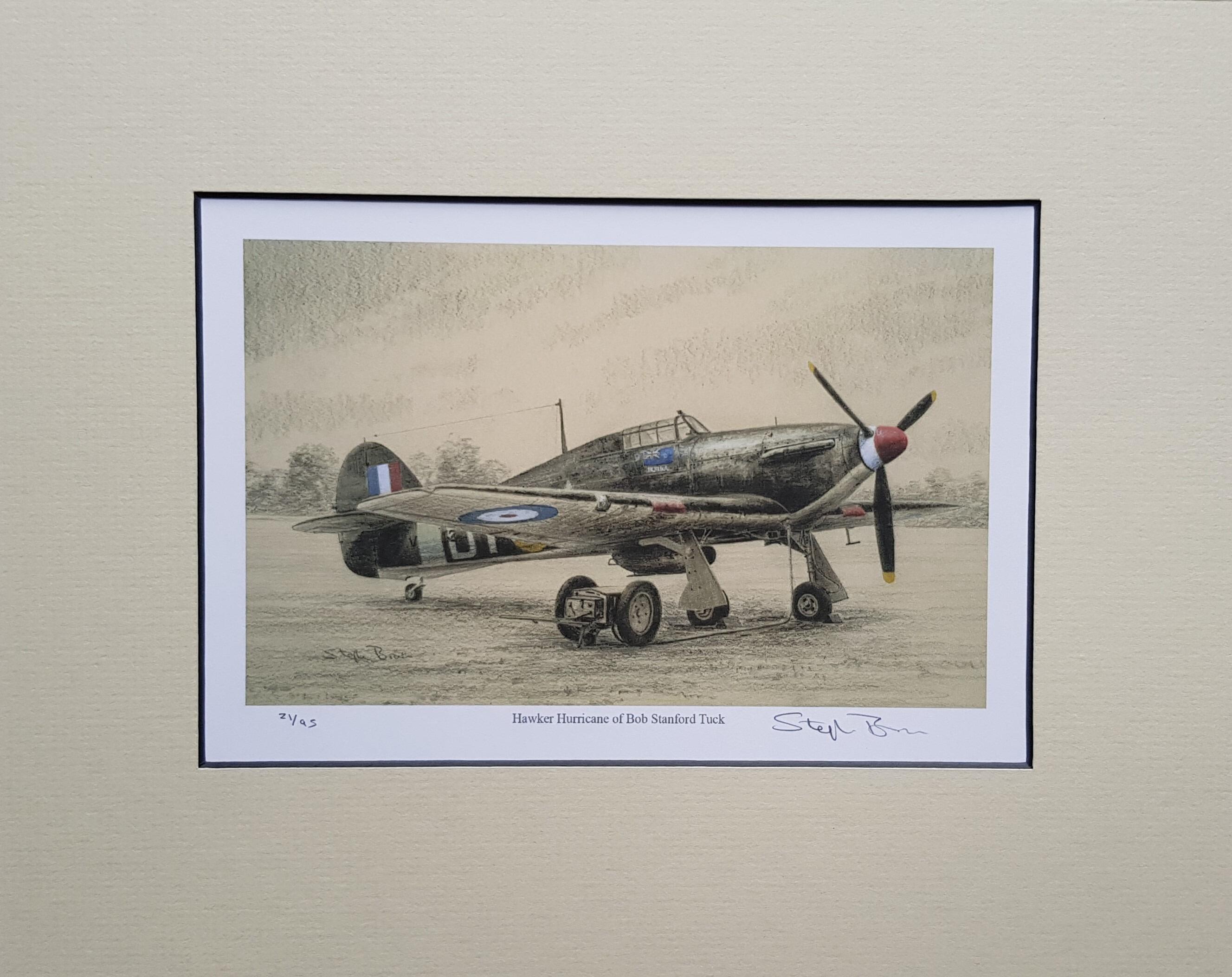 Hawker Hurricane of Bob Stanford Tuck by Stephen Brown - Small Graphite ...