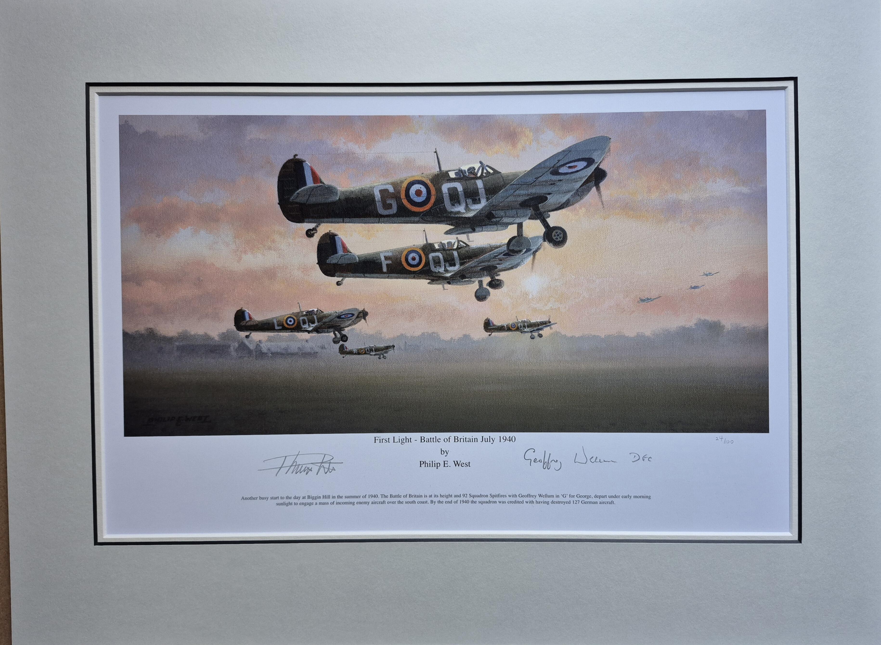 First Light - Battle of Britain by Philip West - Mounted Edition