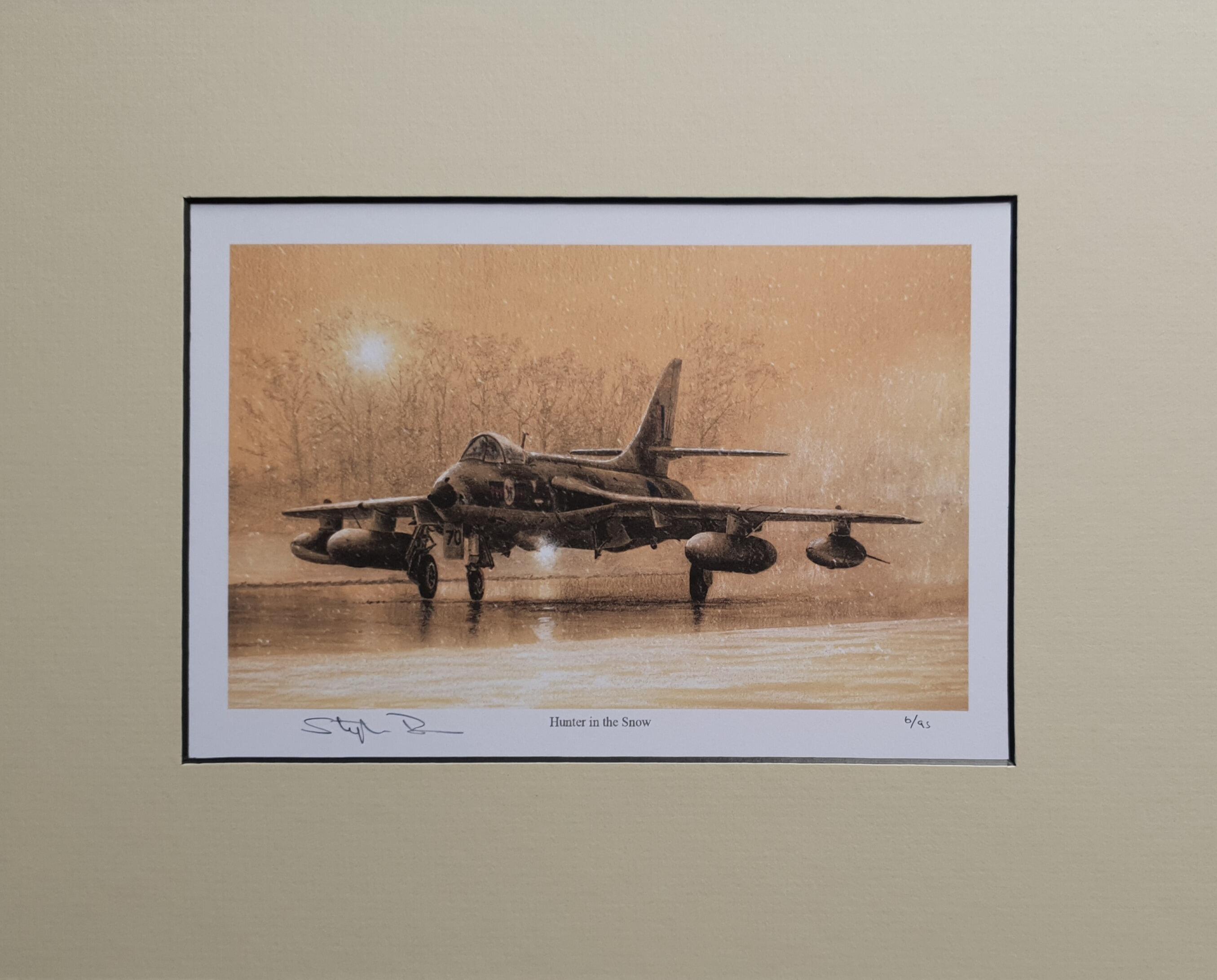 Hunter in the Snow by Stephen Brown - Small Graphite Cameo Print