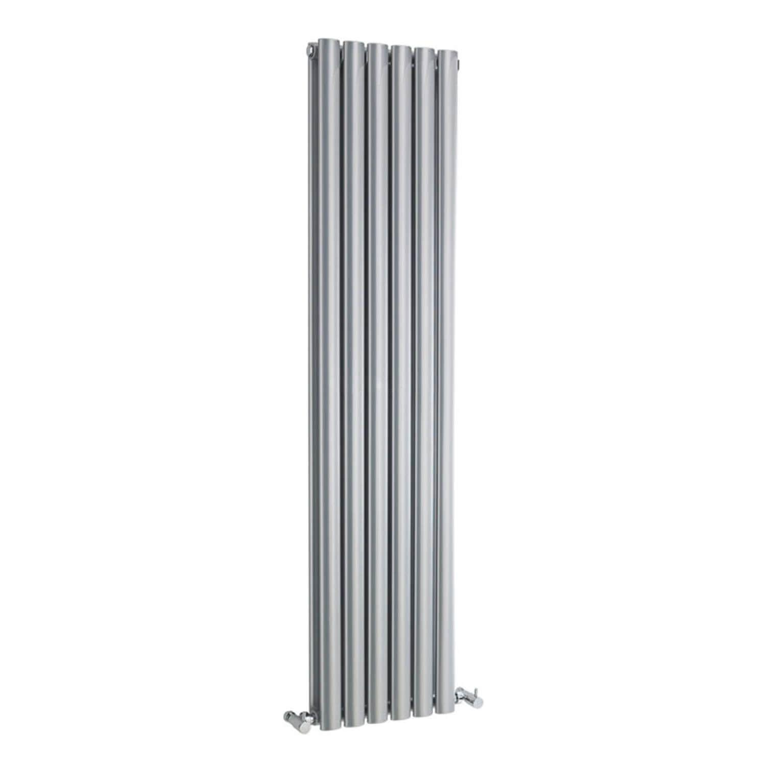 Beverly Silver Vertical Designer Radiator L 1800mm x W 354mm Double ...