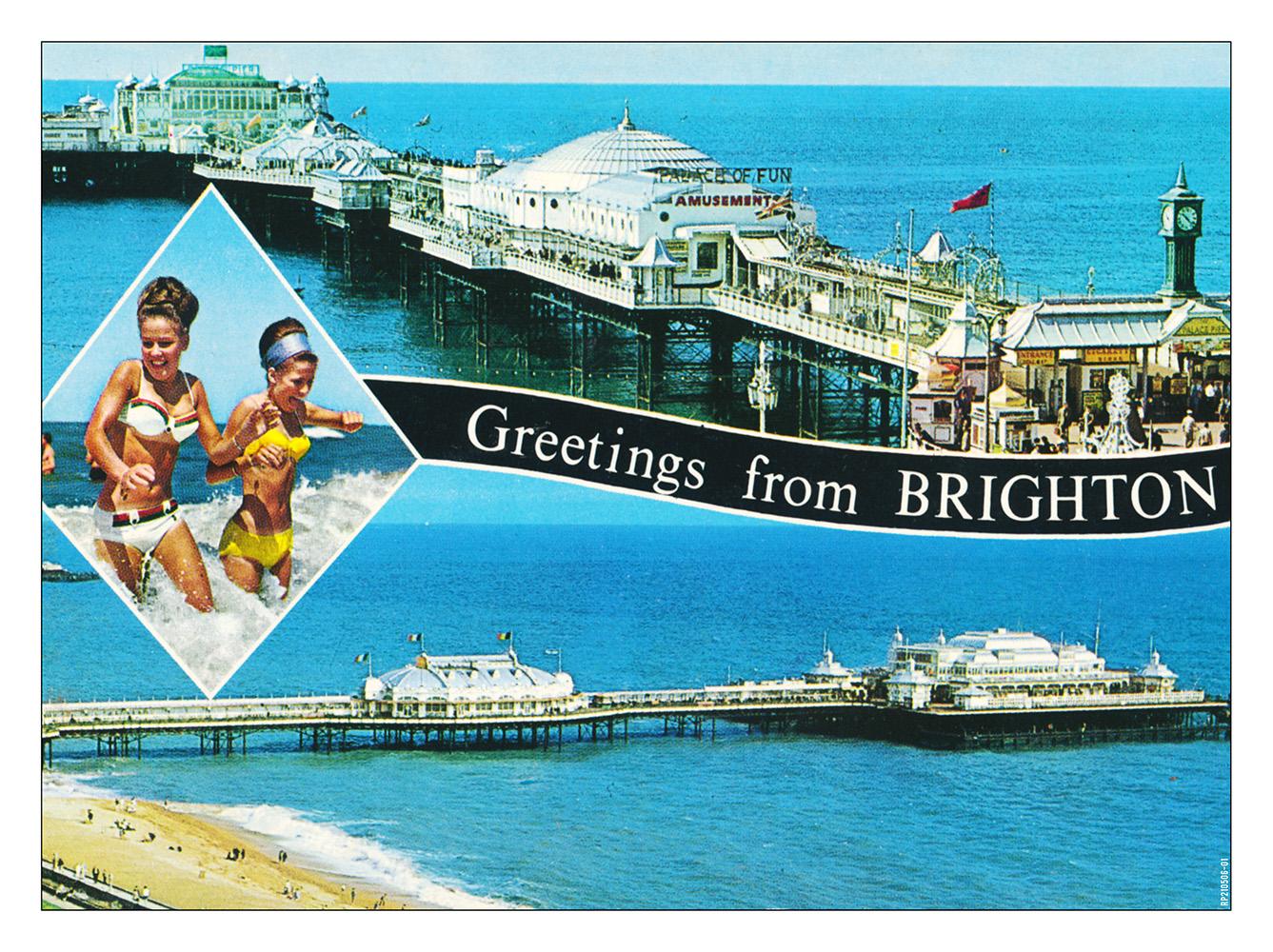 Brighton Vintage Postcard Design : Art Print £7.99 / Framed Print £22. ...