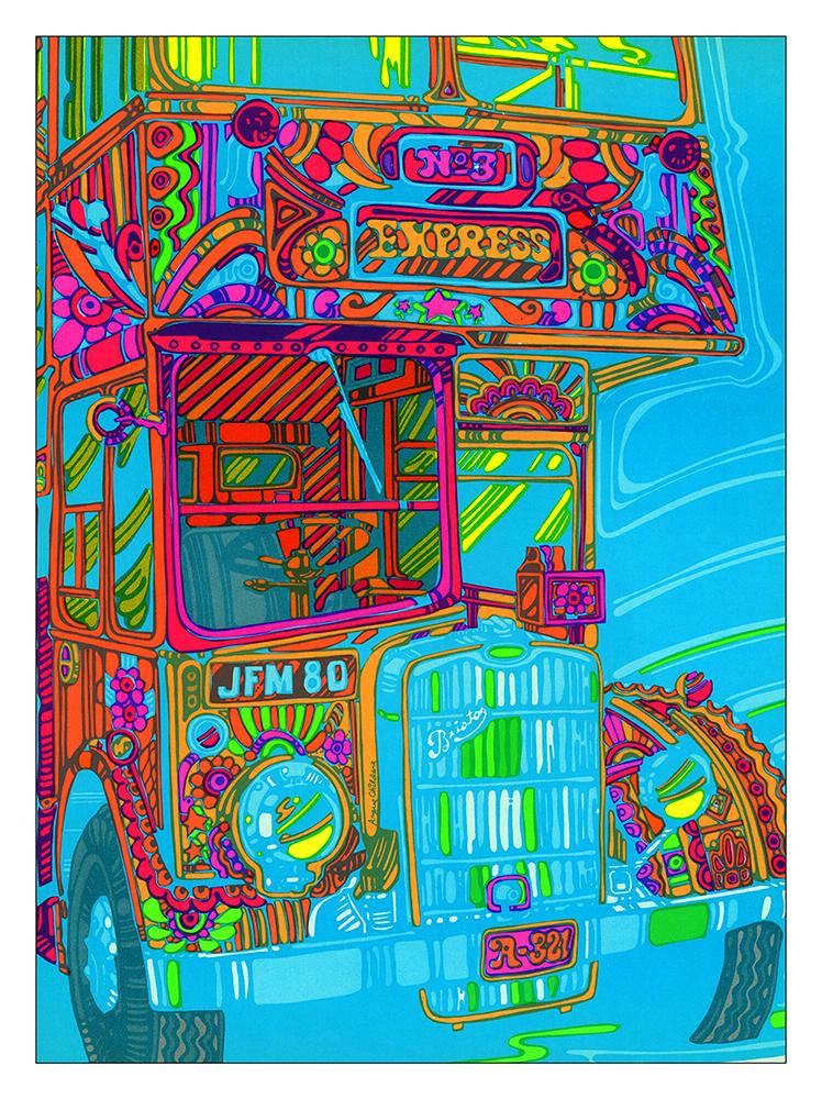 Psychedelic Bus : Art Print £7.99 / Framed Print £22.99 / T-Shirt £12. ...